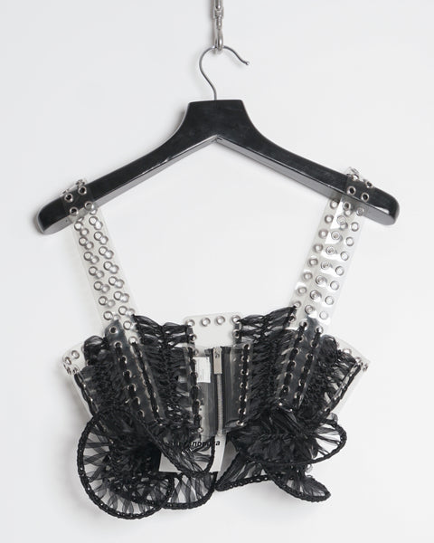 noir kei ninomiya COMME des GARÇONS braided plastic bralette – dot COMME